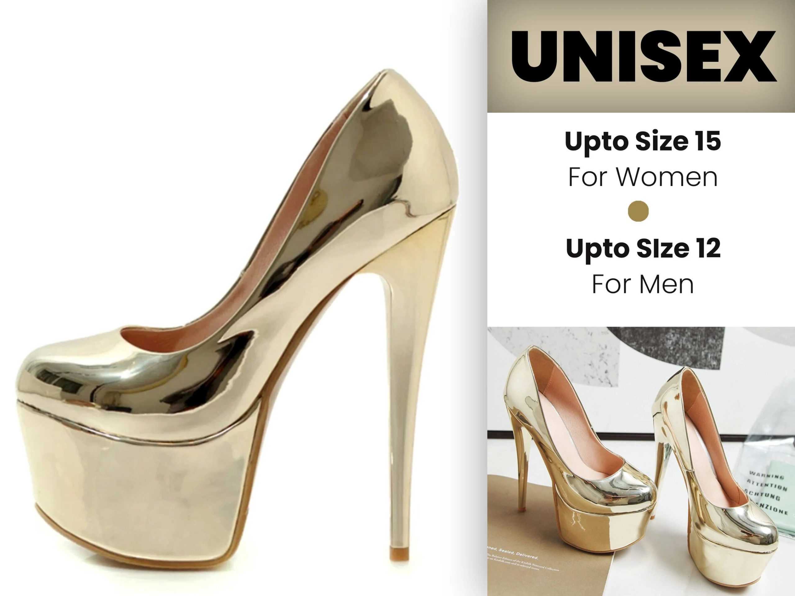 Gold Rave Cosplay Transgender MTF Crossdresser Shoes, Sissy Training ...