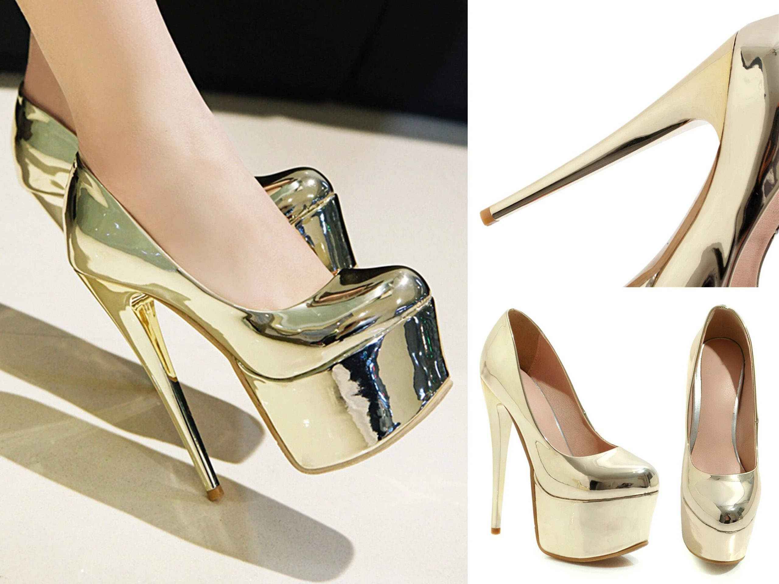 Gold Rave Cosplay Transgender MTF Crossdresser Shoes, Sissy Training ...